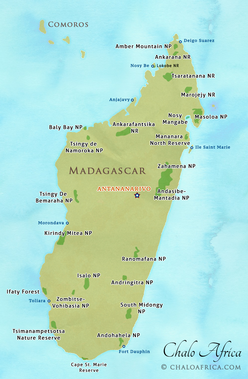Madagascar Safari Map - Chalo Africa
